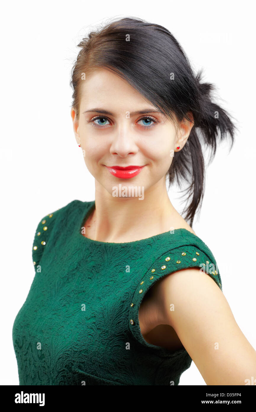 Woman in green dress hi-res stock photography and images - Alamy