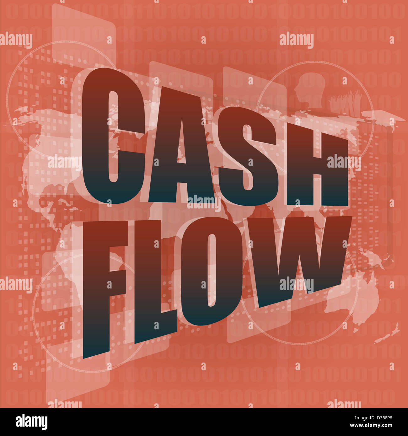 business words cash flow on digital screen showing financial success ...