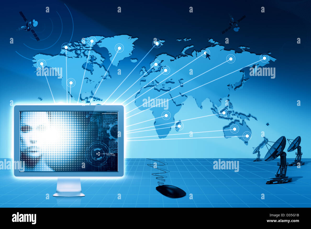 Global communications and internet. Abstract technology backgrounds ...