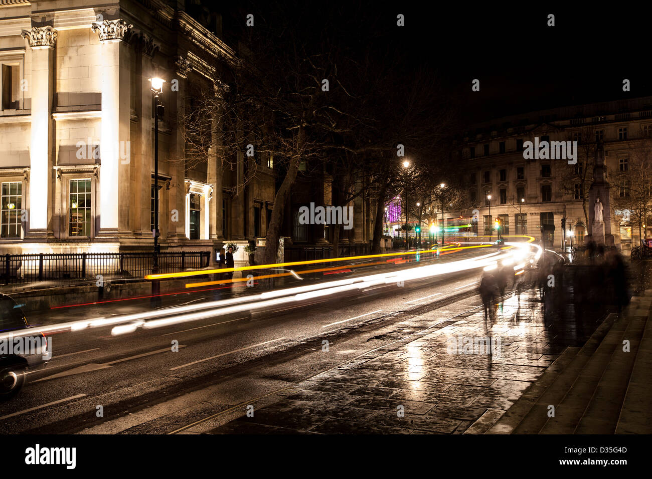 Traffic streaks at night in London Stock Photo - Alamy