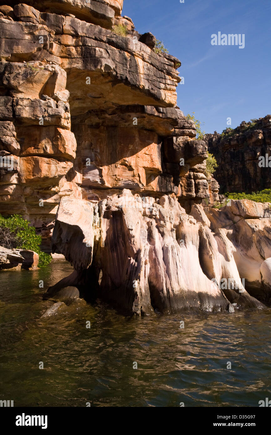 Sandstone scenery along the King George River, Kimberley coast, Western ...