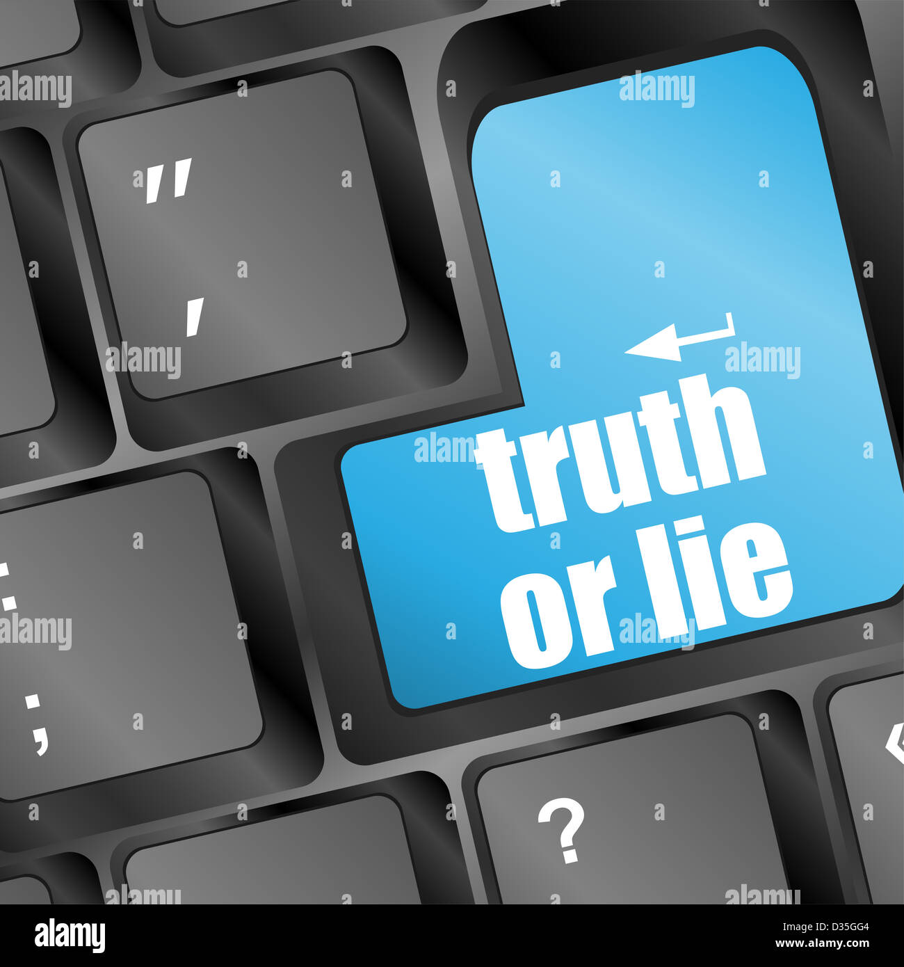 Wording truth or lie on computer keyboard Stock Photo - Alamy