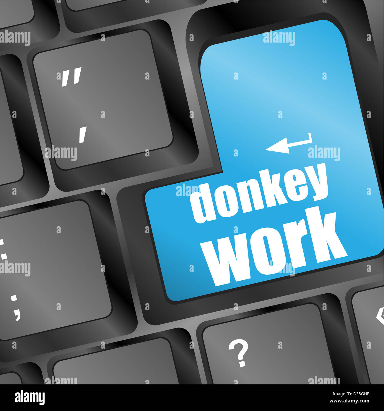 Wording donkey work on computer keyboard Stock Photo - Alamy