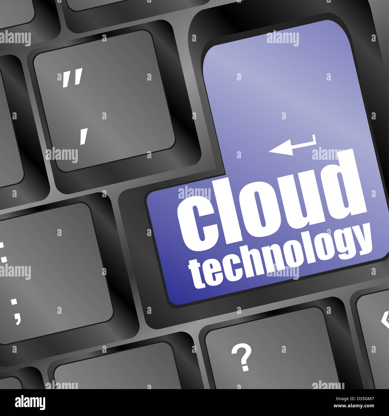 the words cloud technology printed on keyboard, keyboard technology ...