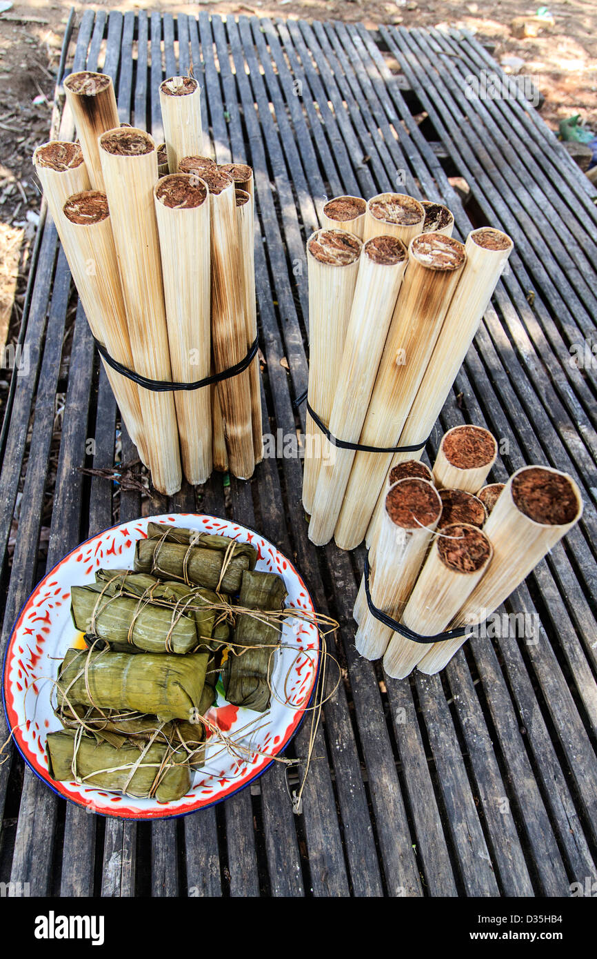 Food bamboo tubes hi-res stock photography and images - Alamy