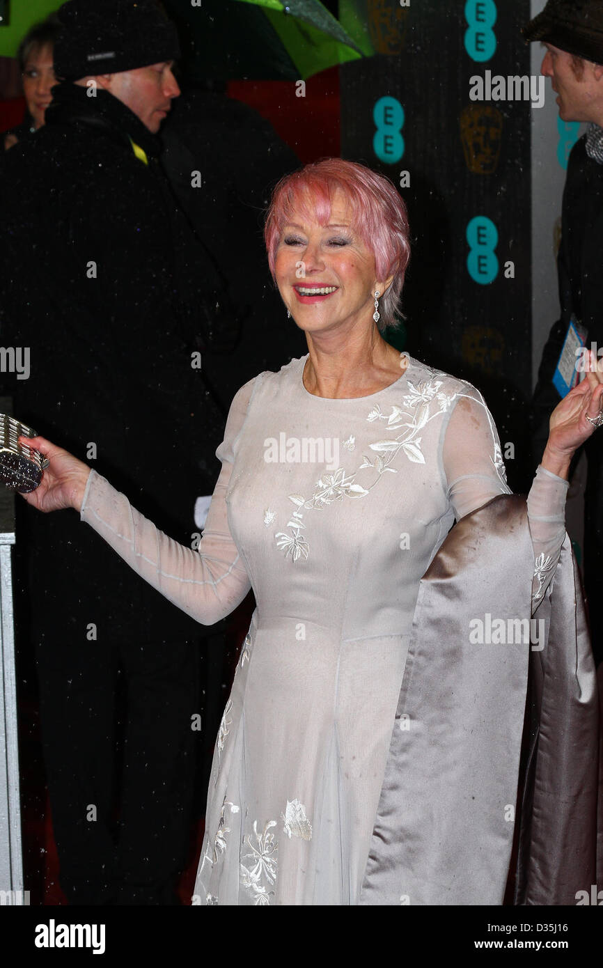 Helen Mirren arrives for the EE British Academy Film Awards - Red ...