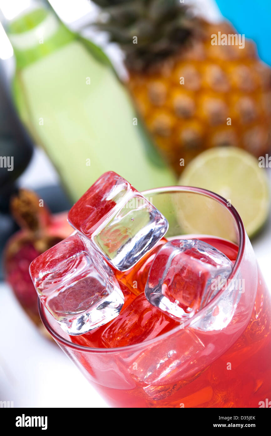 Cocktails, alcohol drinks on white background Stock Photo - Alamy