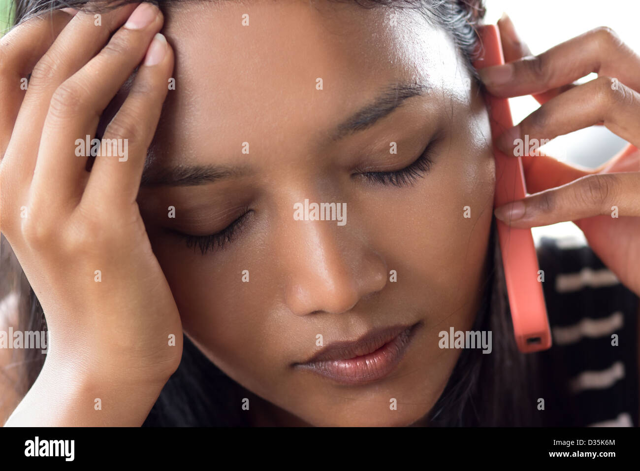 Young woman calling by phone Stock Photo - Alamy