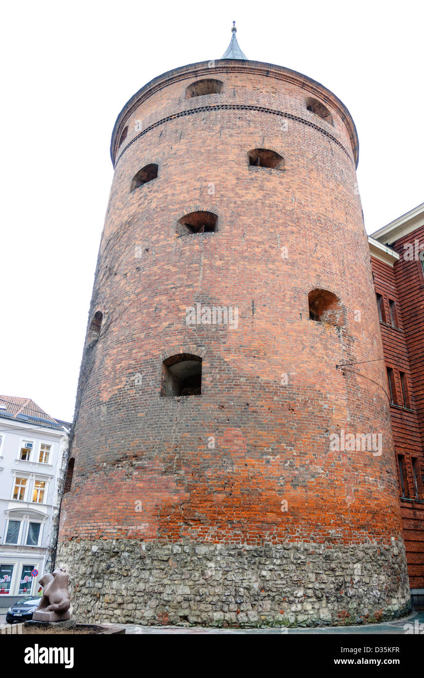 Preserved brick tower, part of medieval city walls Stock Photo - Alamy