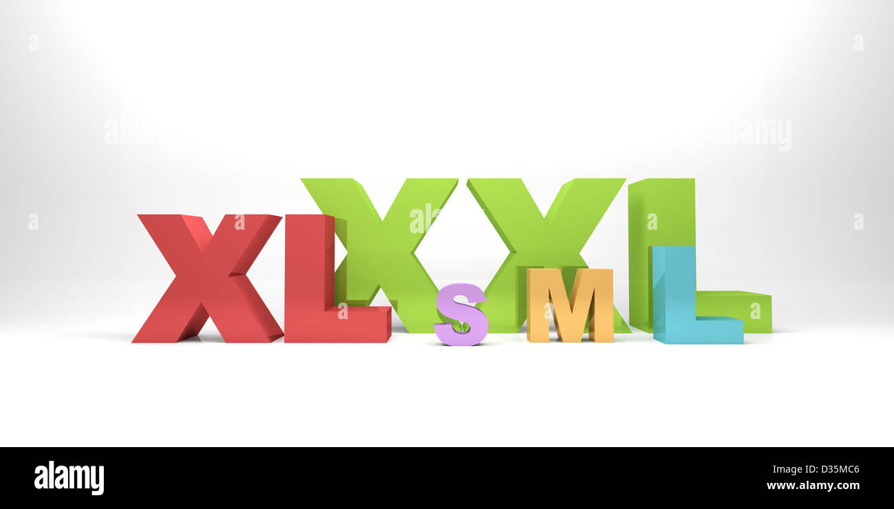 3d render illustration of various colorful size symbols Stock Photo - Alamy
