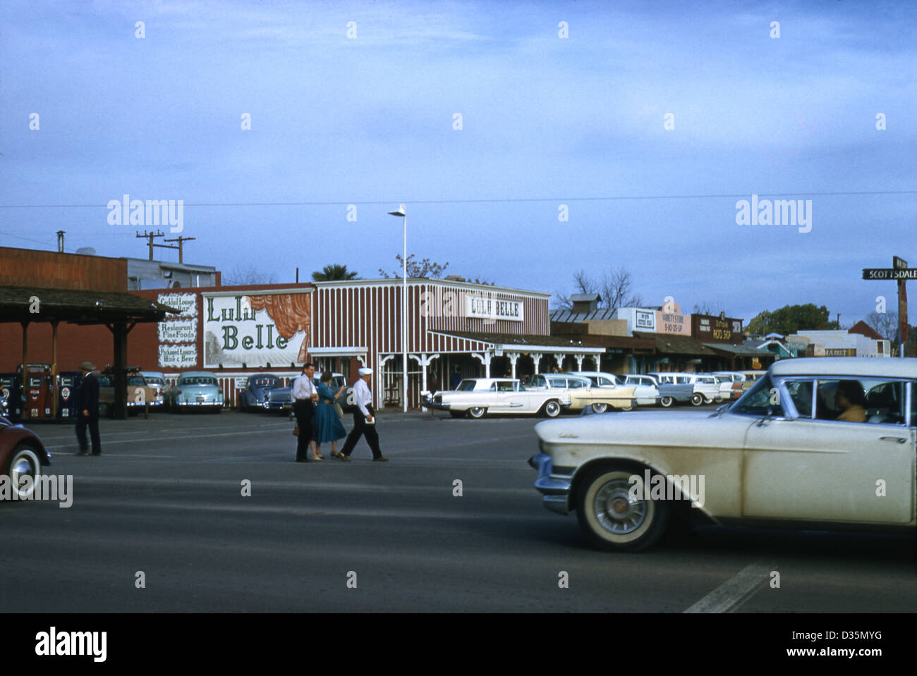 Vintage December 1958 photograph, downtown Scottsdale, Arizona, USA ...