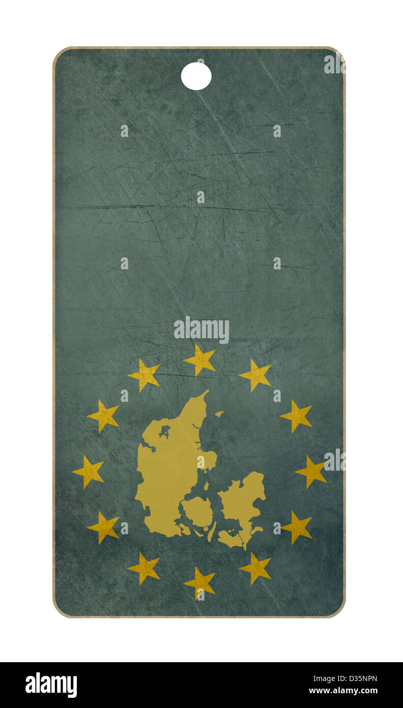 Denmark travel tag isolated on white background with copy space Stock ...