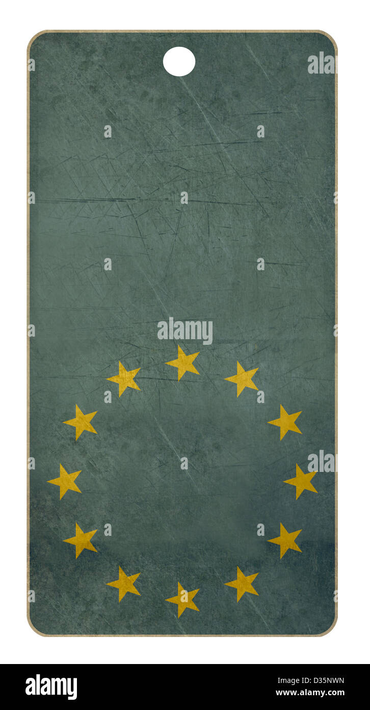 European union travel tag isolated on white background with copy space ...