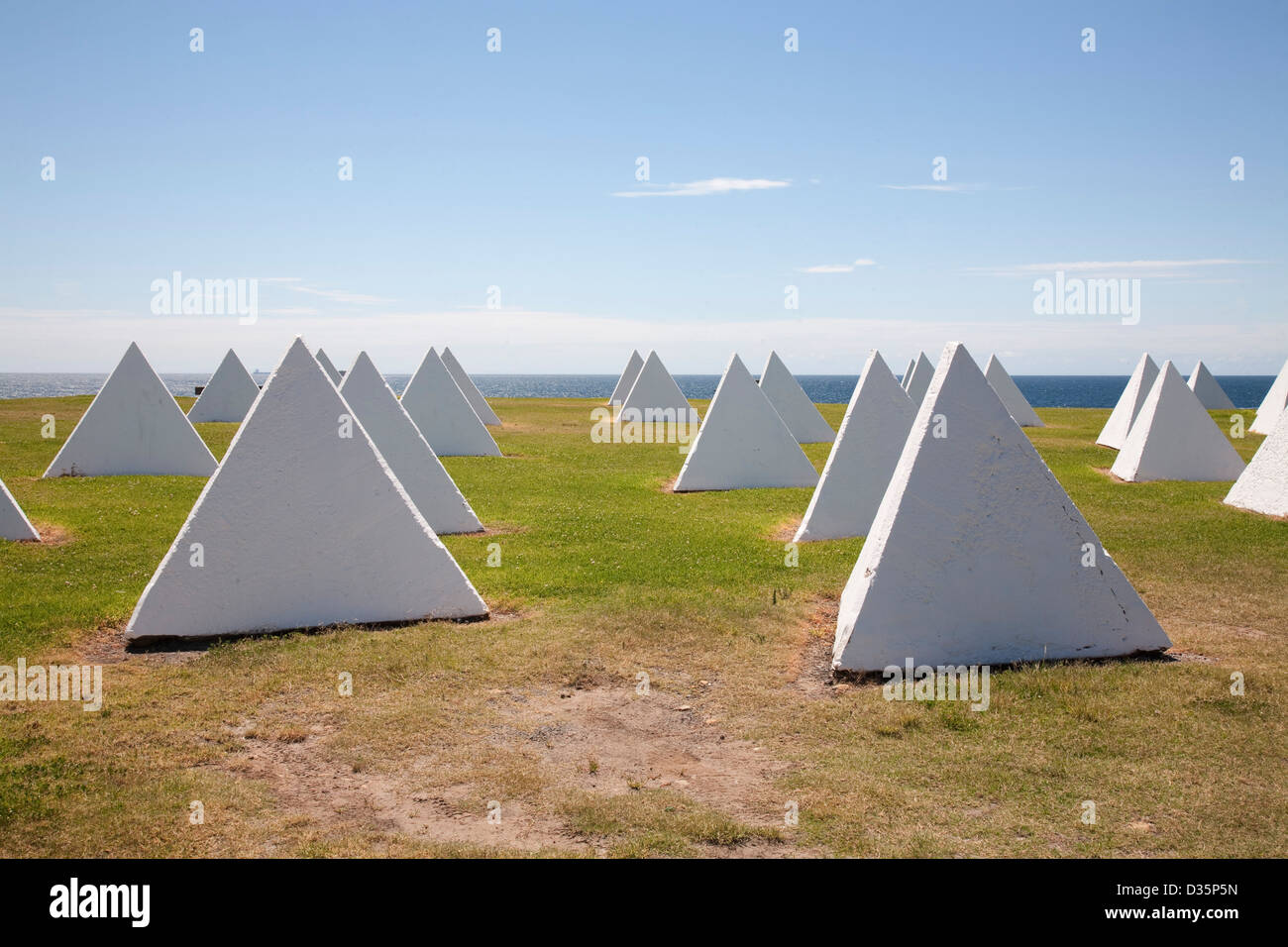 Tank Traps part of the fortification of the coastline during WWII Port ...