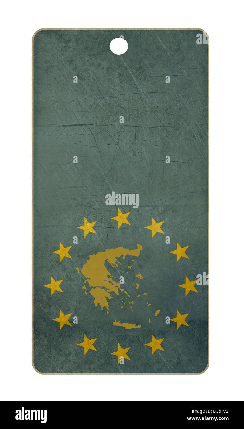 Greece travel tag isolated on white background with copy space Stock ...