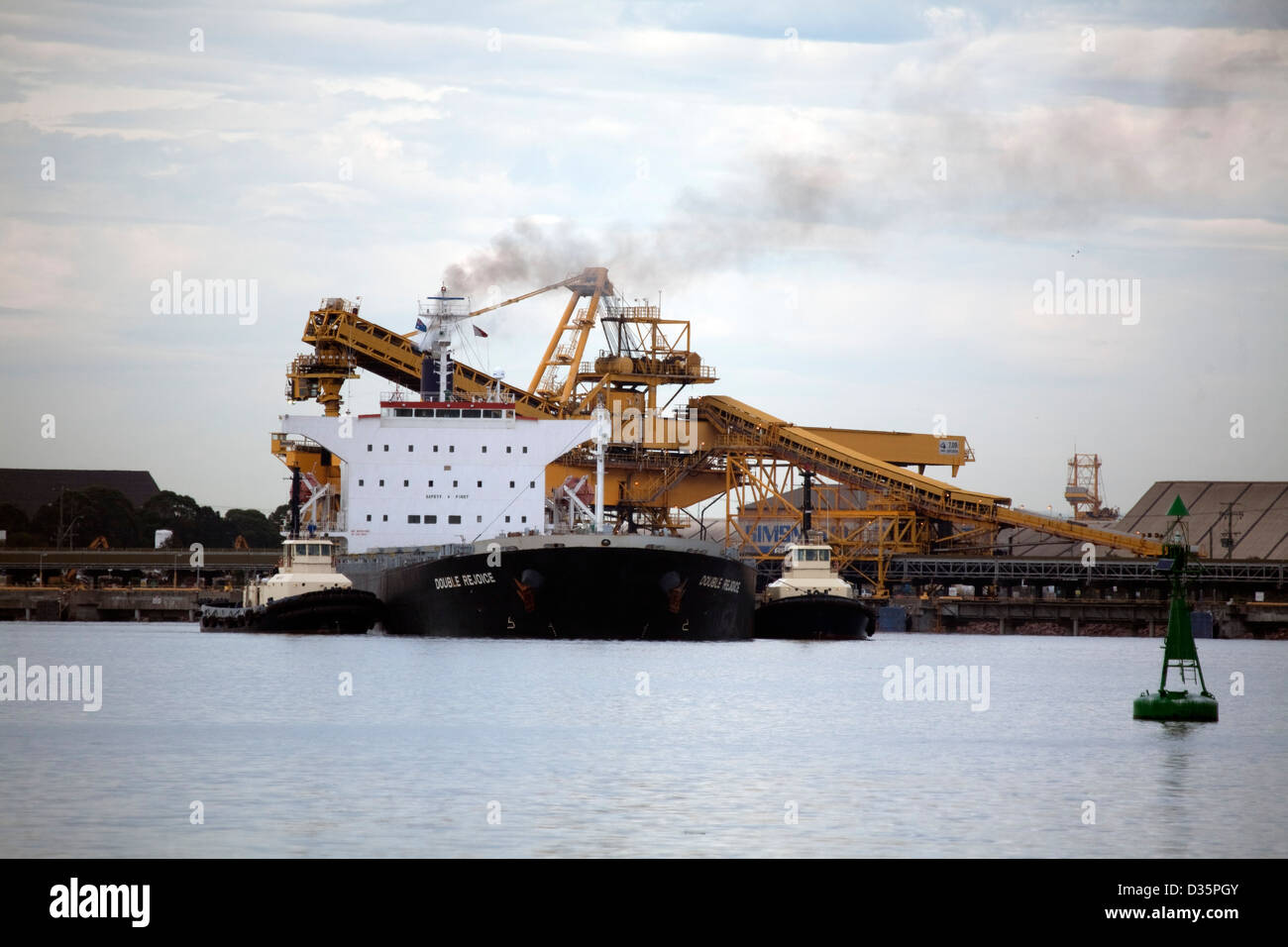 The Panamax MV Double Rejoice Dry Bulk Carrier fully loaded with export ...