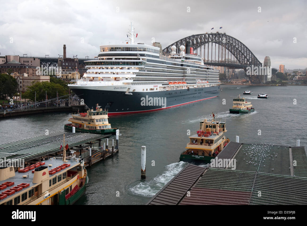 Cunard's Queen Elizabeth berthed at the overseas passenger terminal ...