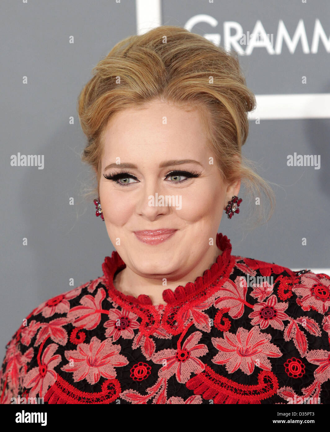 Los Angeles, California, USA. 10th February 2013. Adele arrives for the ...