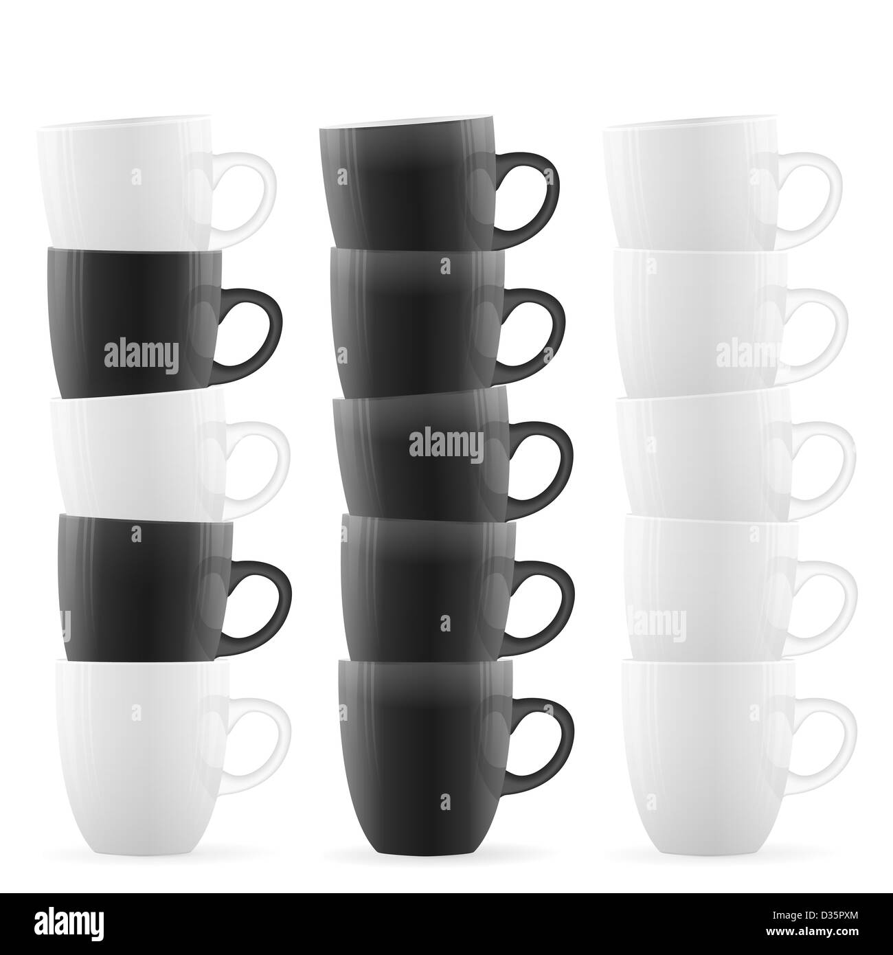 Stack coffee cups on white background. Vector illustration Stock Photo ...