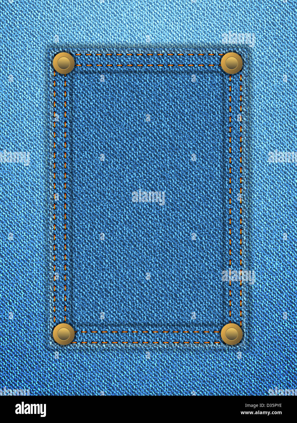 Blue denim background with label. Vector illustration Stock Photo - Alamy