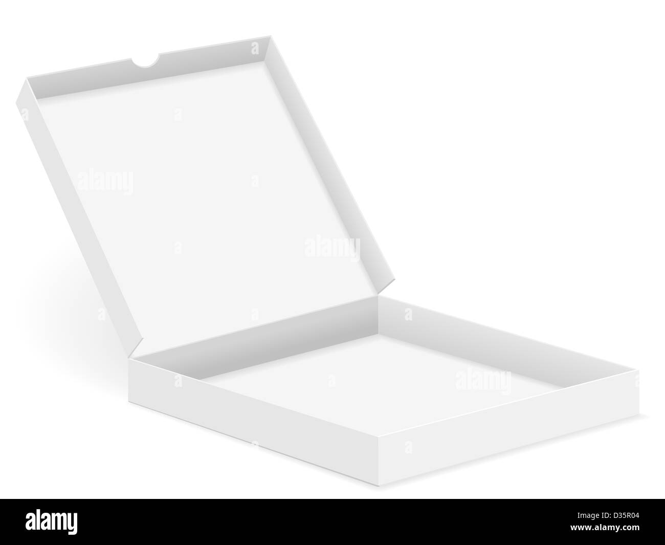 Open paper pizza box on white background. Vector illustration Stock ...