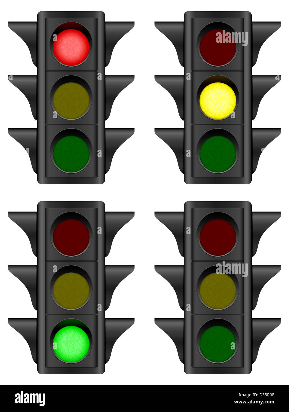 Traffic light set on a white background. Vector illustration Stock ...