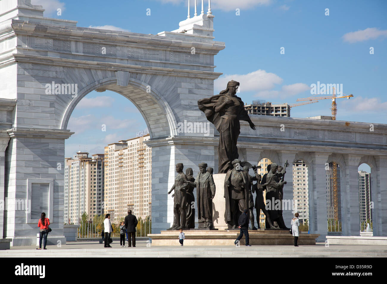 Grand statues and ongoing construction mark Astana, Kazakhstan's ...