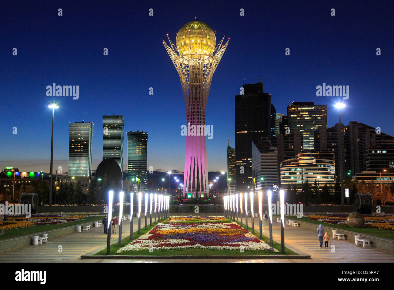 Baiterek tower, the national monument of Kazakhstan, in the nation's ...