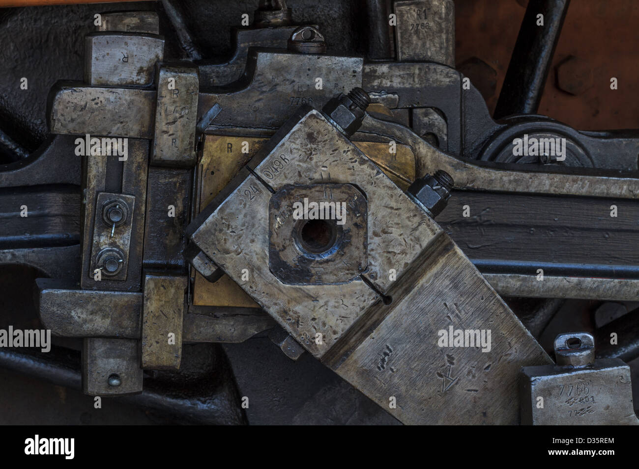 Details of old greasy machinery / steam engine Stock Photo - Alamy