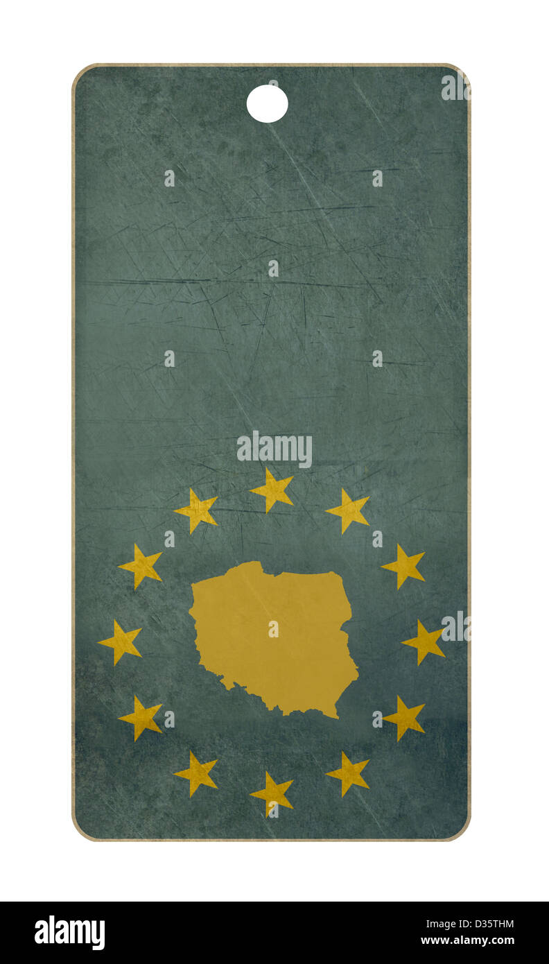 Poland travel tag isolated on white background with copy space Stock ...