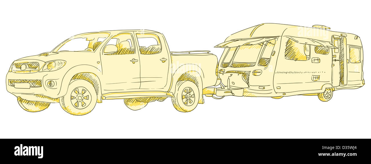 Drawing caravan hi-res stock photography and images - Alamy