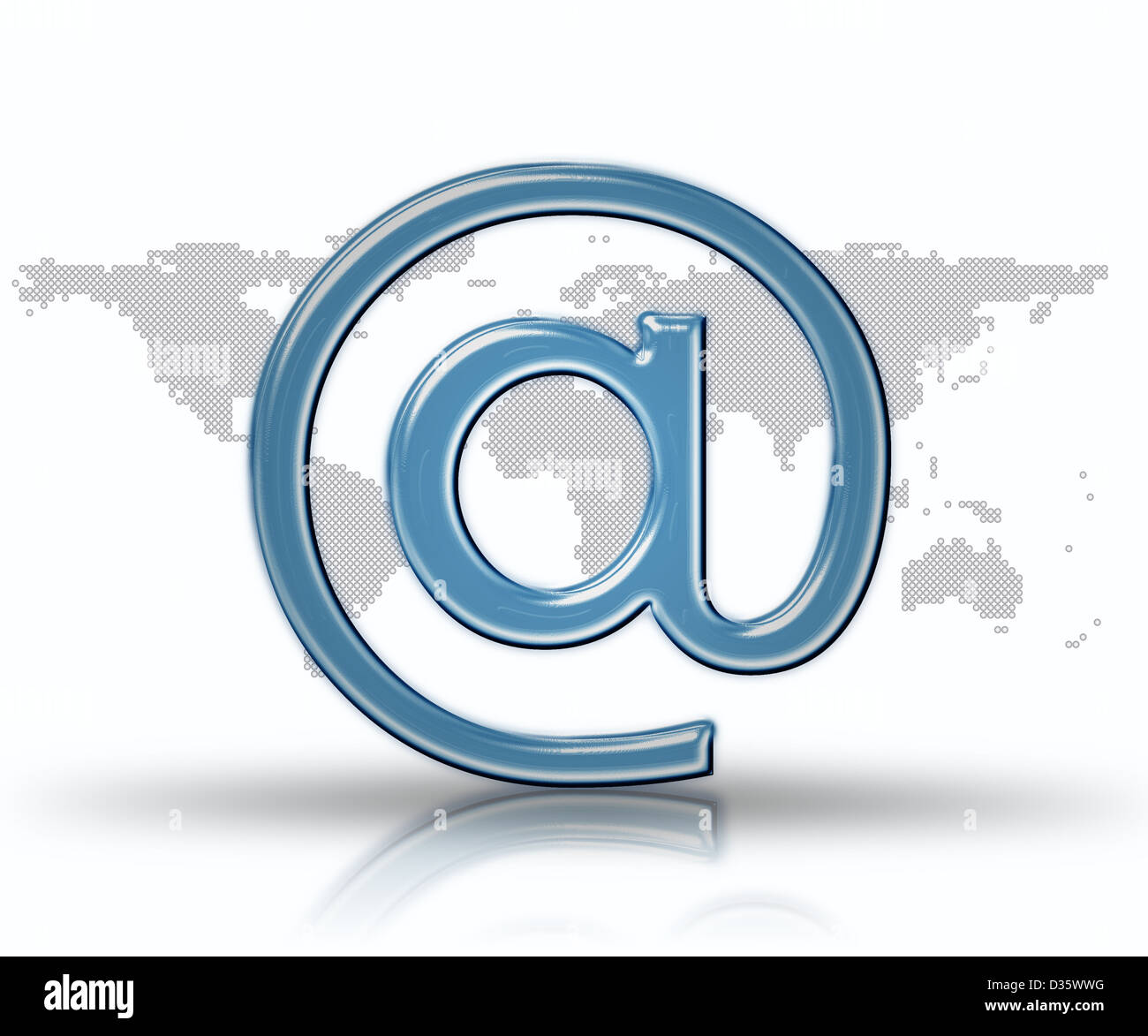 Blue email at symbol Stock Photo - Alamy