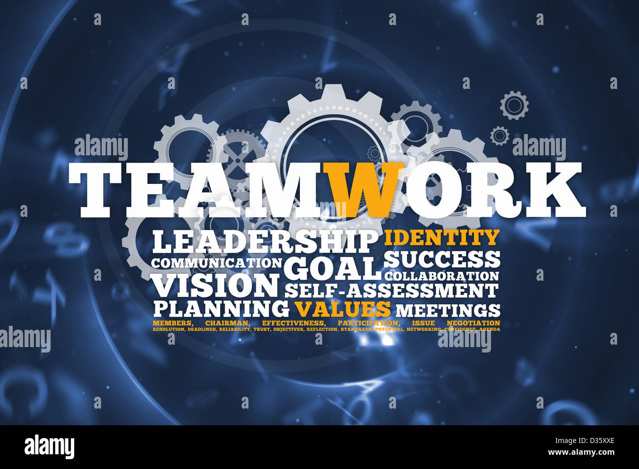 Business buzz words with wheels and cogs Stock Photo - Alamy