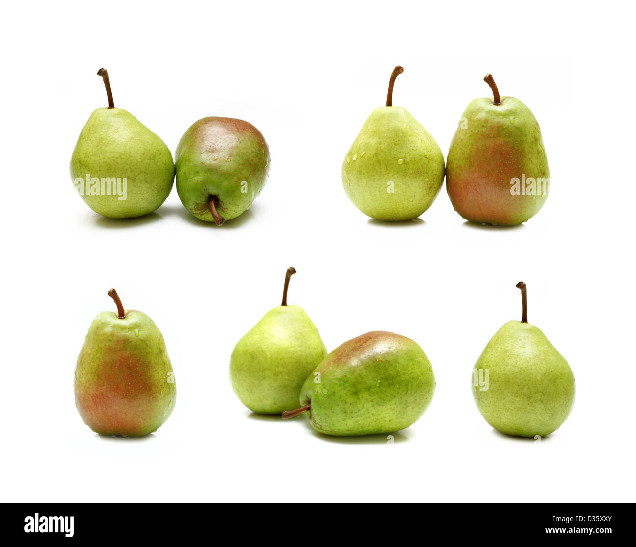 set of pears isolated on white background Stock Photo - Alamy
