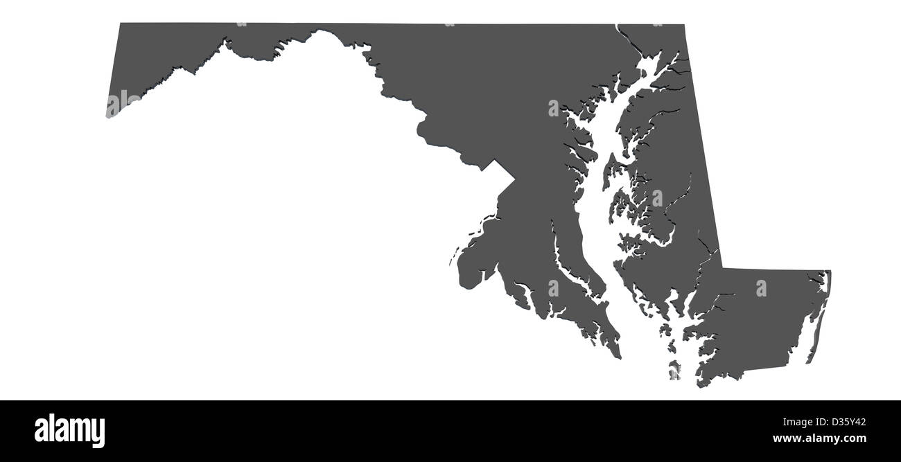 Map of the state of Maryland - USA Stock Photo - Alamy