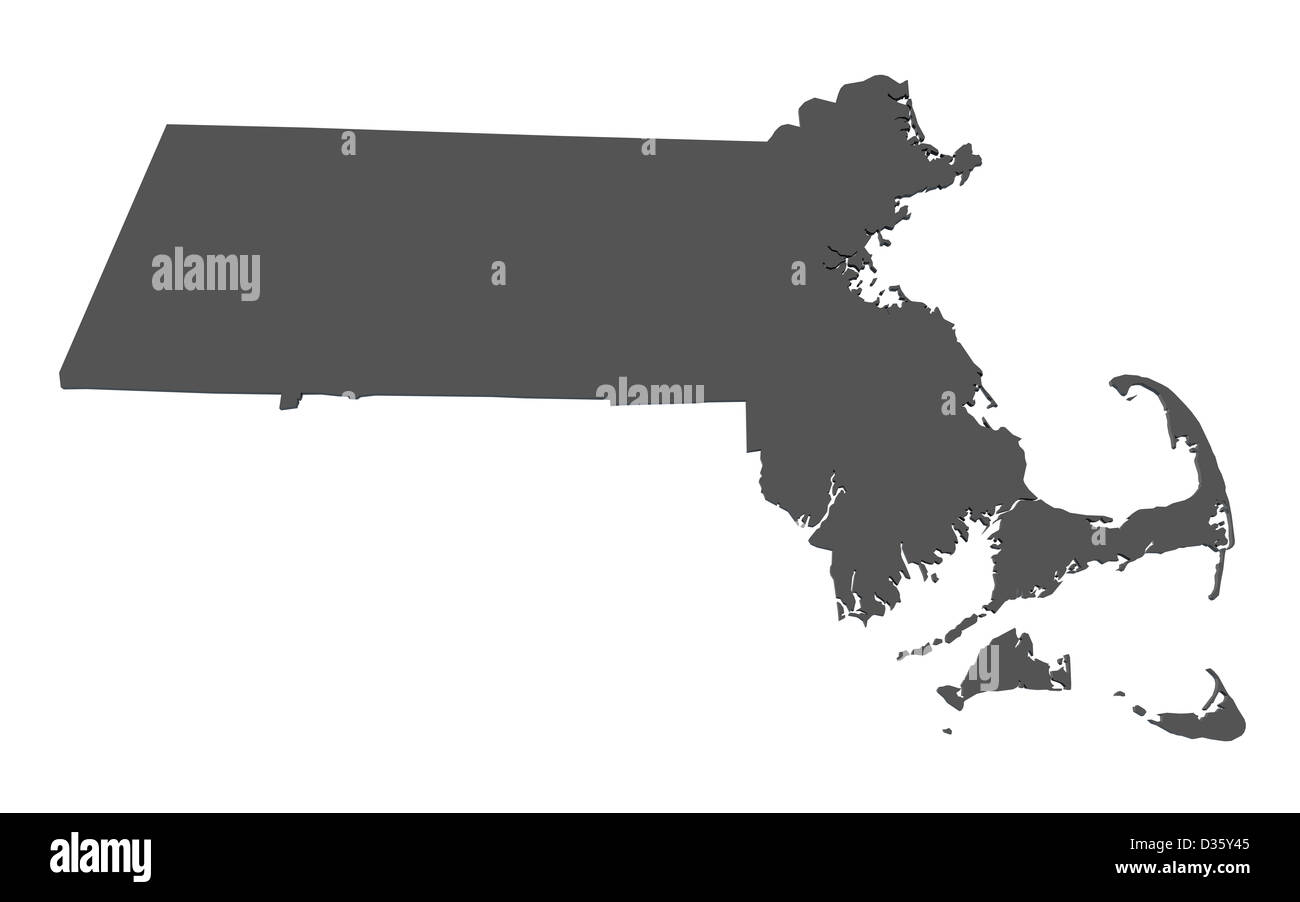 Massachusetts state map hi-res stock photography and images - Alamy