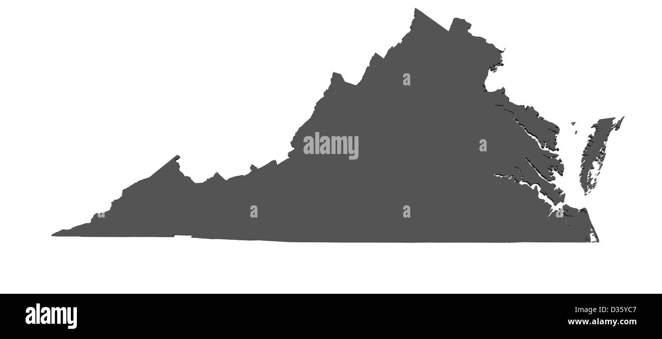 Map of the state of Virginia - USA Stock Photo - Alamy