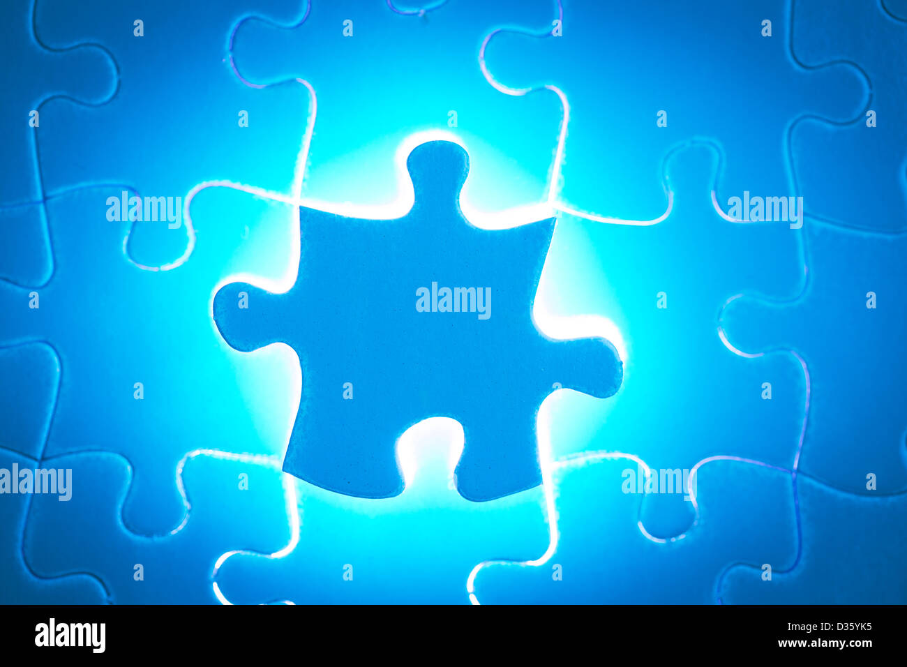Blue jigsaw puzzle Stock Photo - Alamy