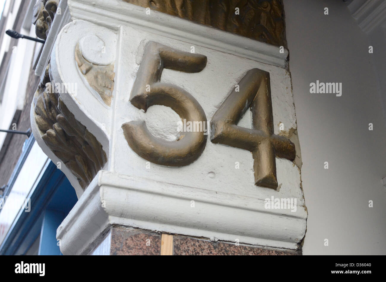 Number 54 street number, London, UK Stock Photo - Alamy