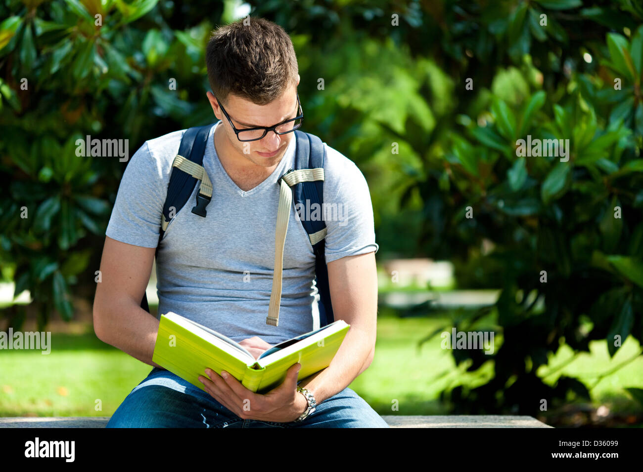 Outdoor portrait of a smiling student Stock Photo - Alamy
