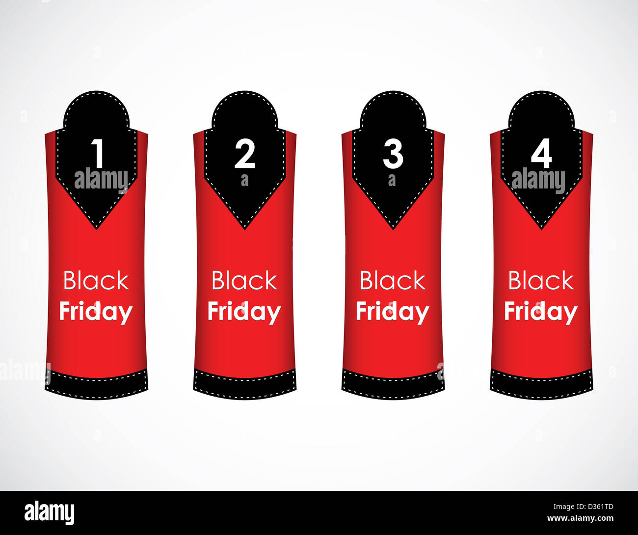 One two three four - vector paper tag with black friday text Stock ... One two three four - vector paper tag with black friday text Stock ...