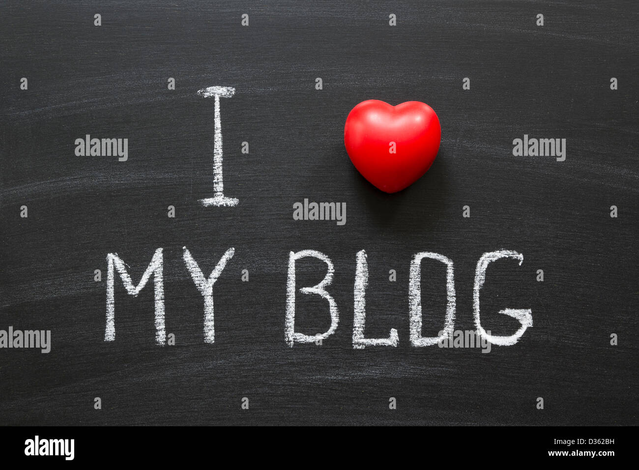 I love my blog handwritten on school blackboard Stock Photo - Alamy