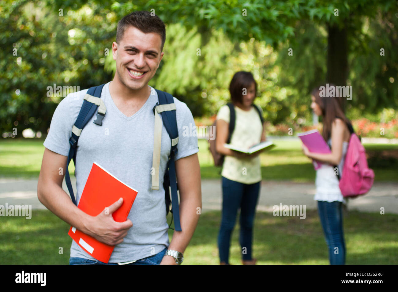 Outdoor portrait of an handsome student Stock Photo - Alamy