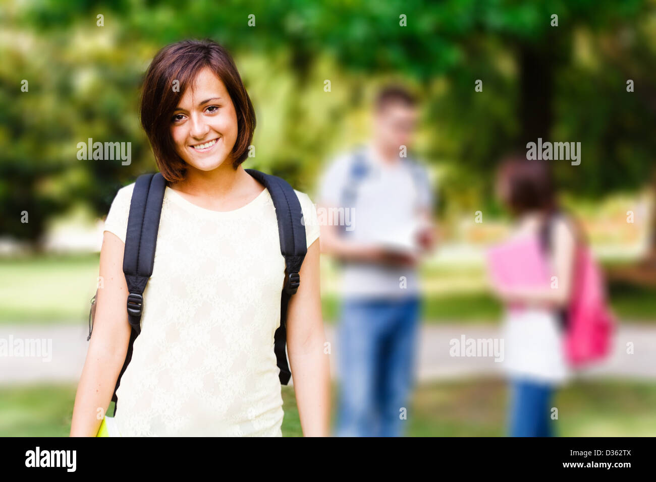 Portrait of a student in a park Stock Photo - Alamy