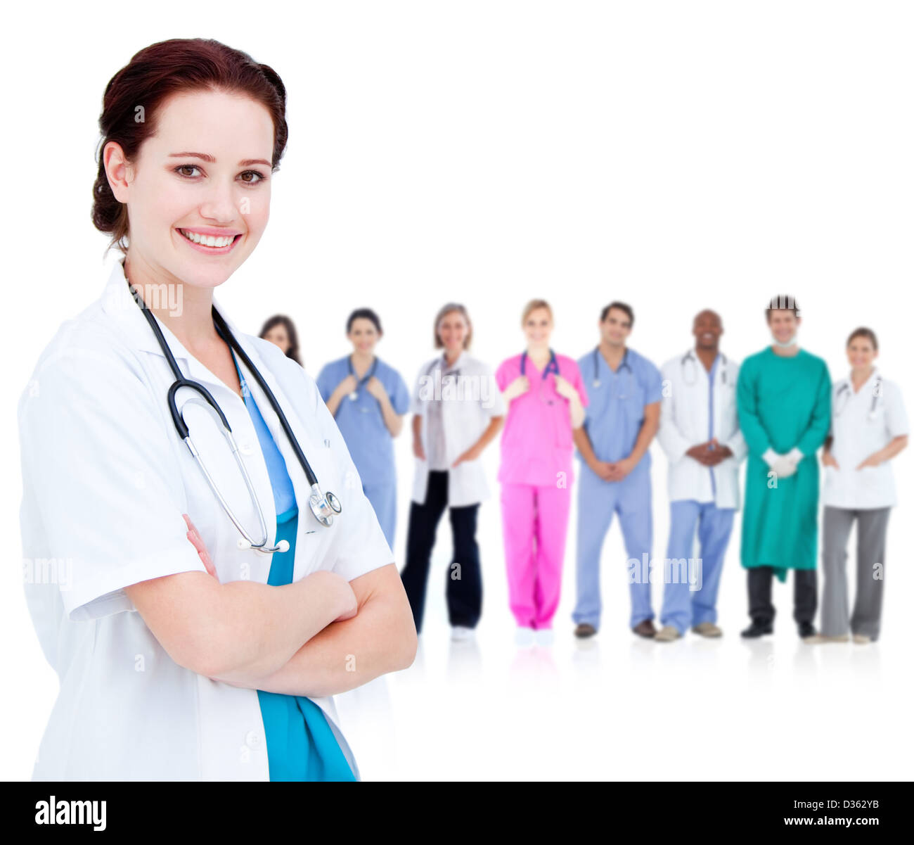 Doctor standing hospital Cut Out Stock Images & Pictures - Alamy