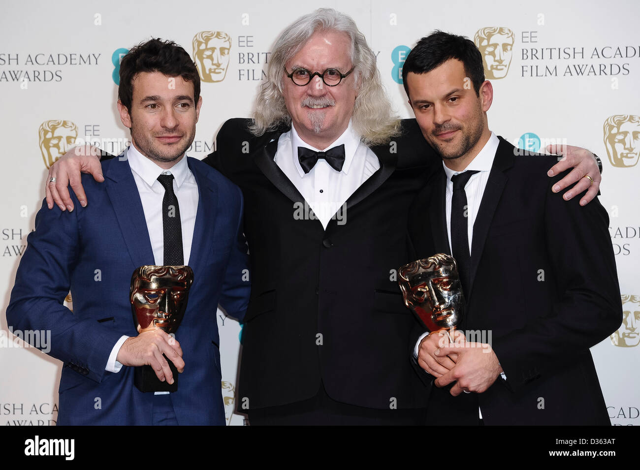 London, UK. Feb 10th, 2013. Bart Layton and Dimitri Doganis, winners of ...