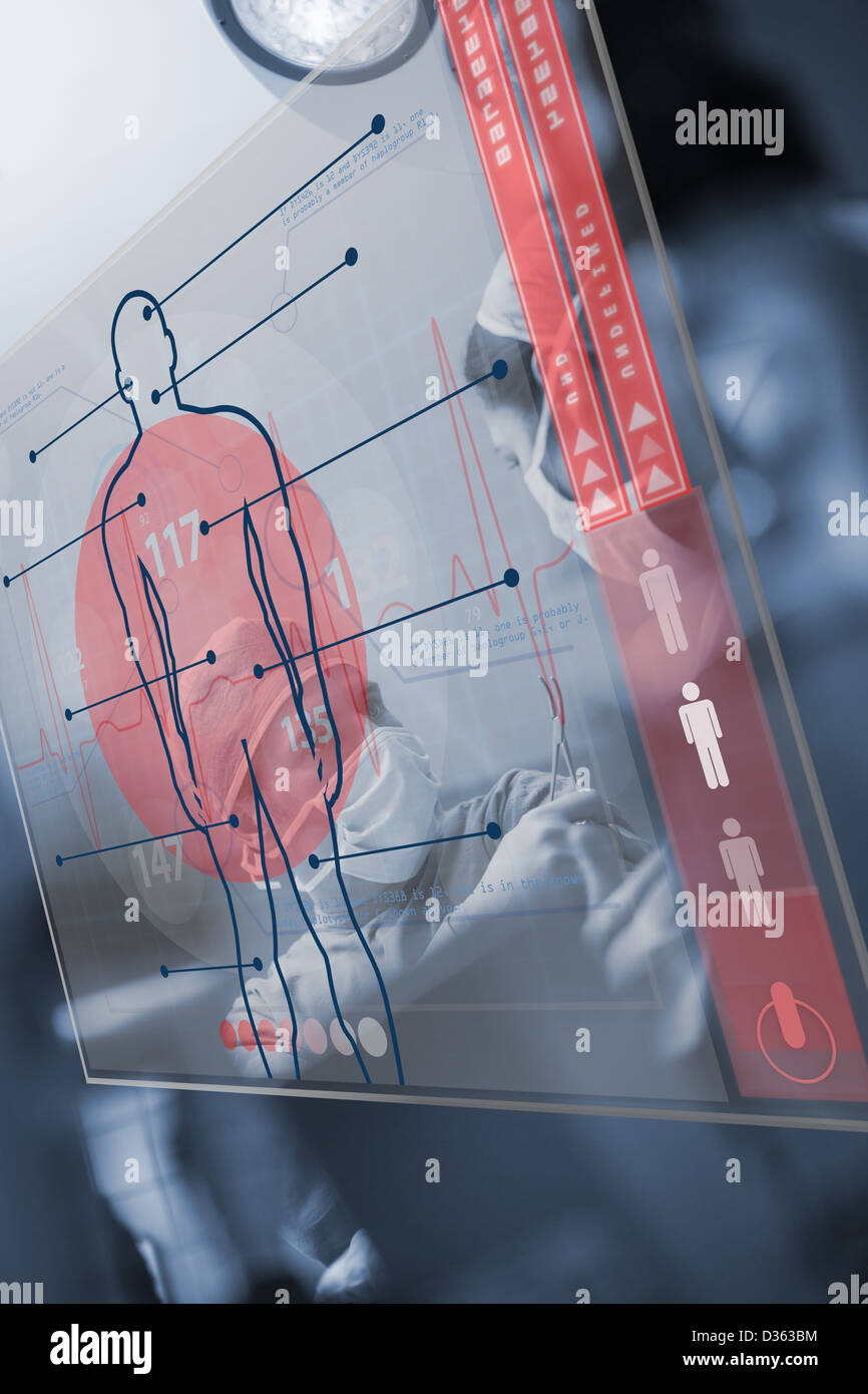 Red and transparent medical interface Stock Photo - Alamy
