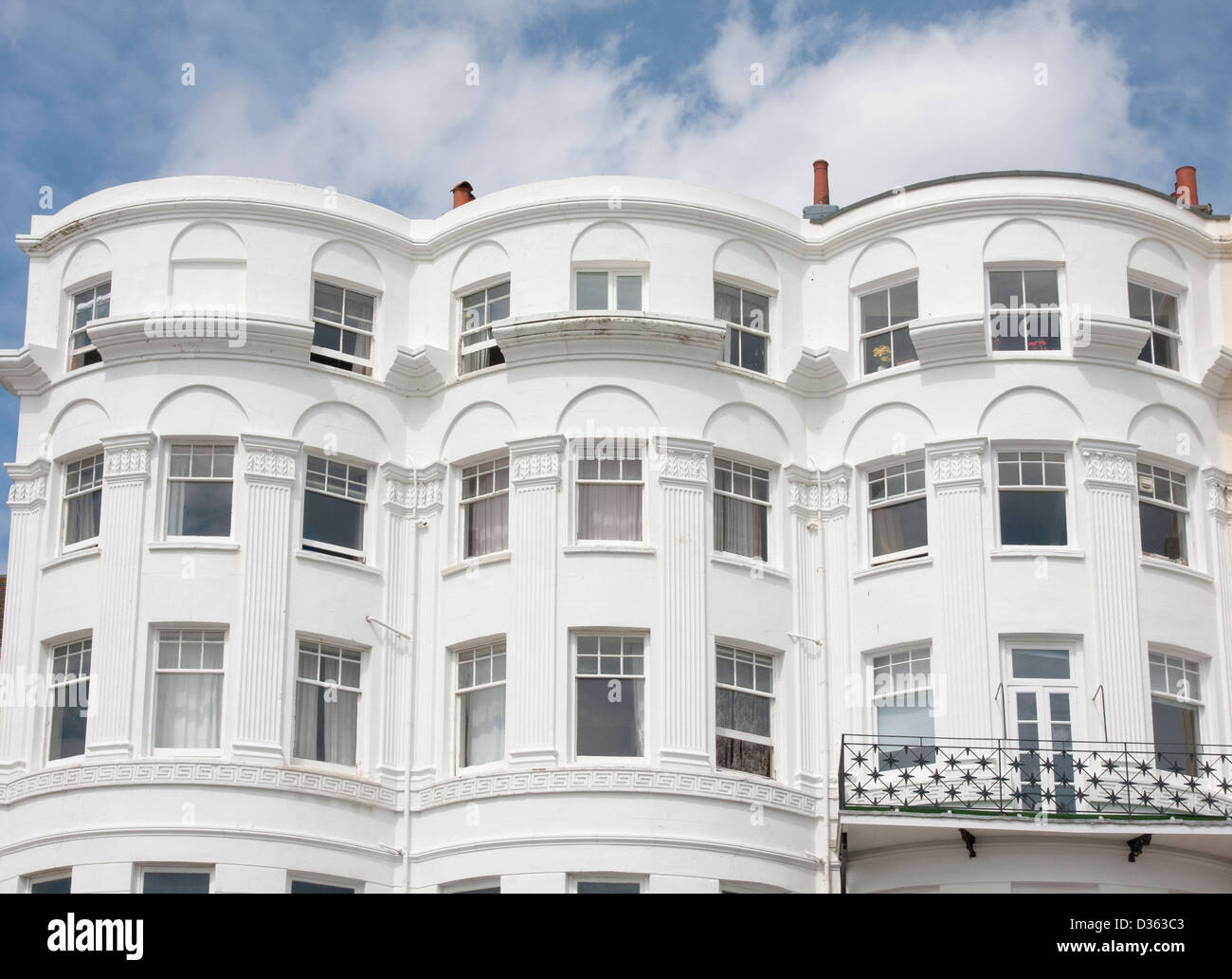 white regency style architecture on Brighton seafront, England Stock ...