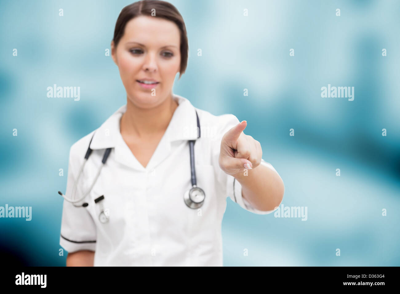 Nurse pointing finger hi-res stock photography and images - Alamy