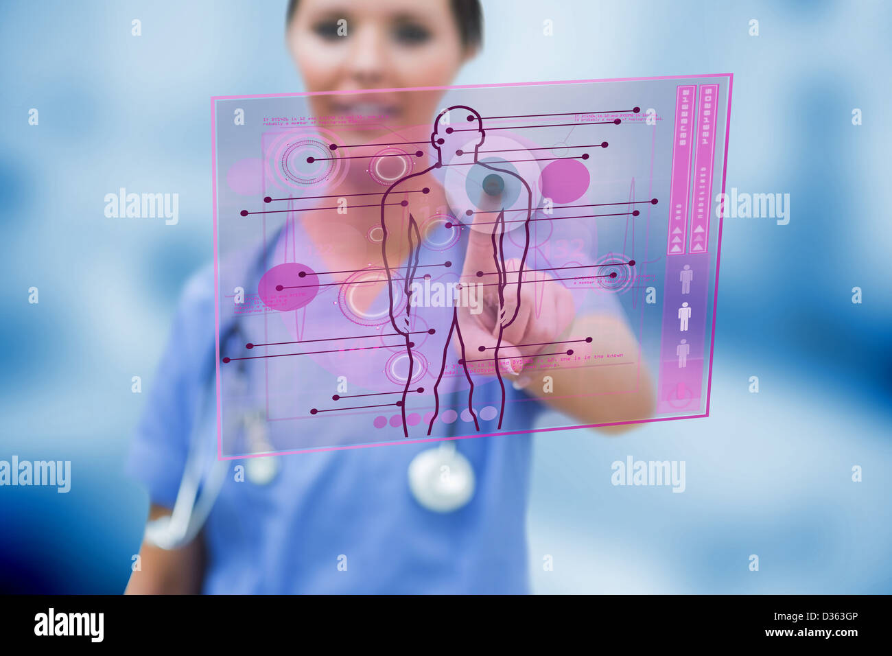 Female doctor working on the futuristic technology Stock Photo - Alamy